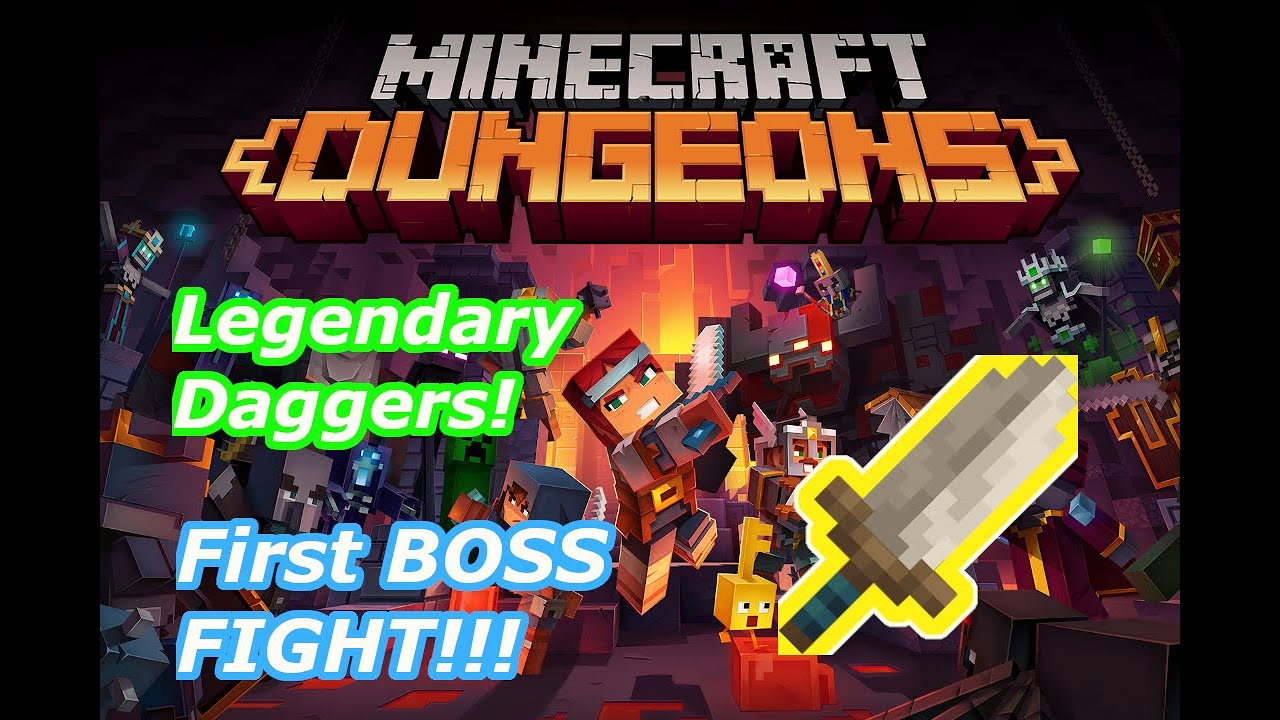 First Minecraft Dungeons BOSS FIGHT, Moon Daggers, and Funny Moments ...