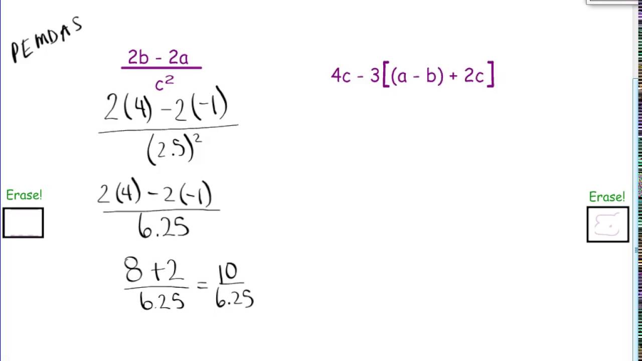 Algebra II 1-1: Expressions and Formulas - YouTube
