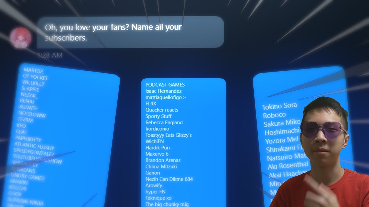 Oh you like your fans? Name all your subscribers. - YouTube
