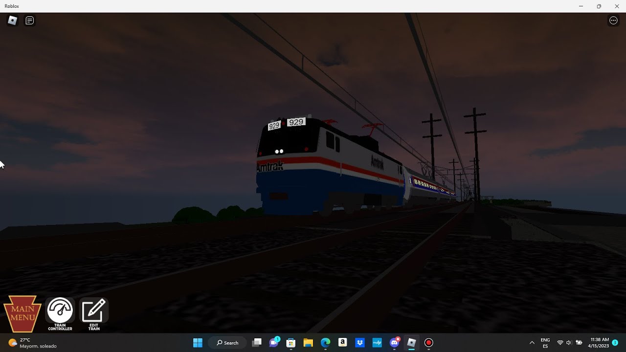Roblox NEC Amtrak AEM-7 keystone with metroliner Outbound - YouTube