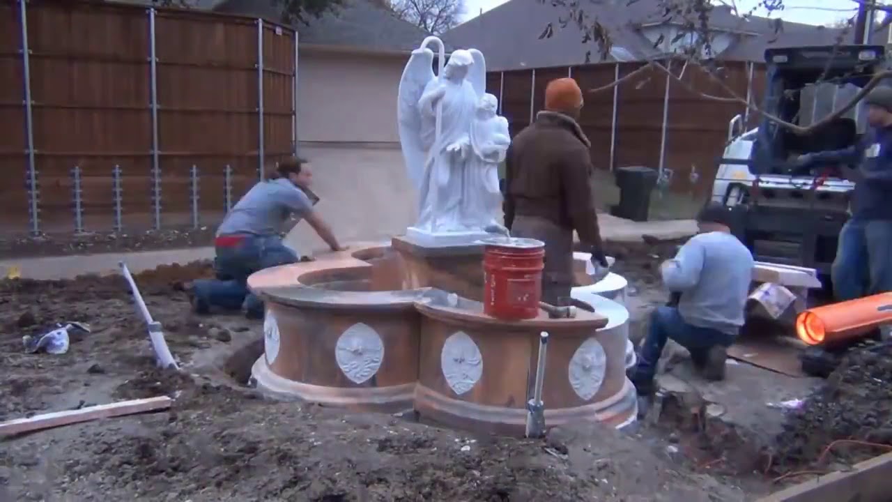 Marble Fountain Installation - YouTube