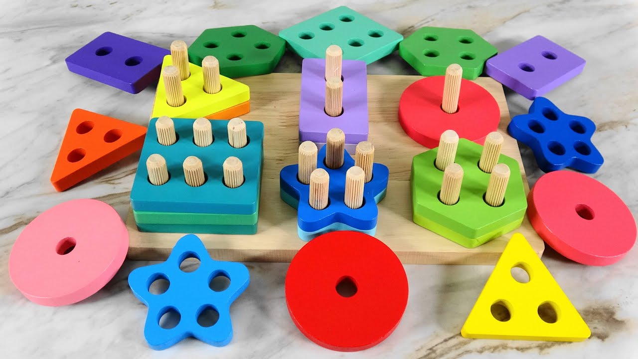 Learn Shapes & Colors, Wooden Sorting & Stacking Toys | Best Learning ...