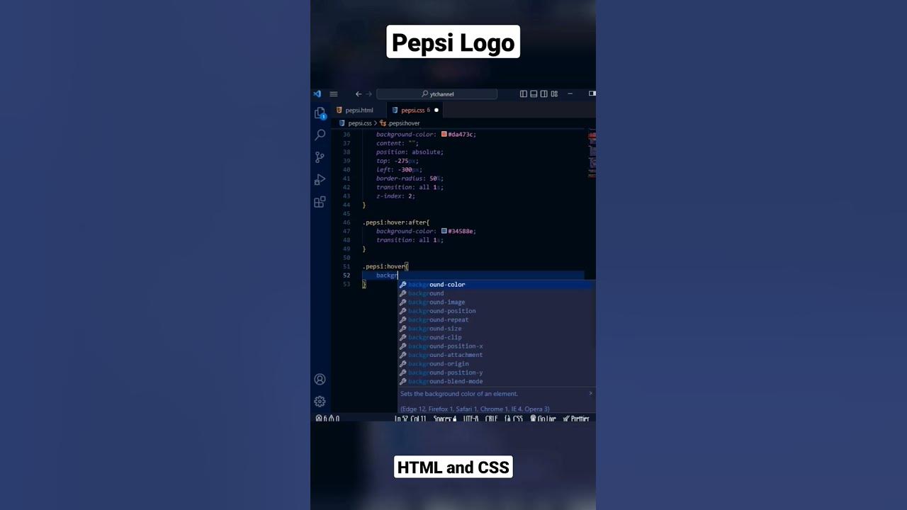 Pepsi Logo Using Html And Css Coding Html Css Pepsilogo Youtube 0964