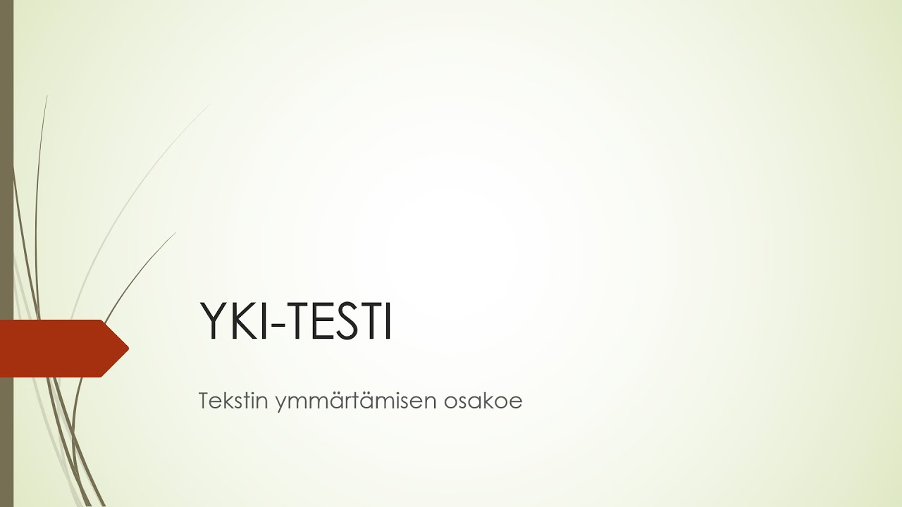 YKI-testi, tekstin ymmärtämisen osakoe - YouTube