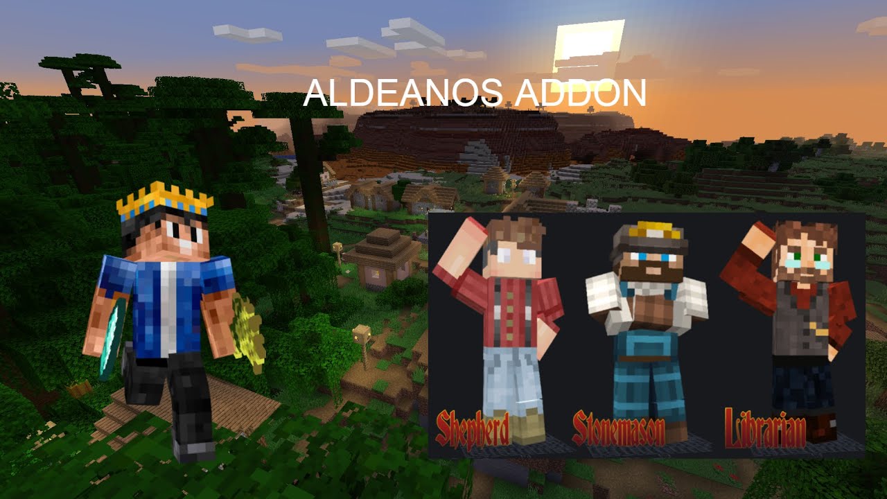 MINECRAFT| Nuevas skin para los aldeanos| MCPE ADDONS - YouTube