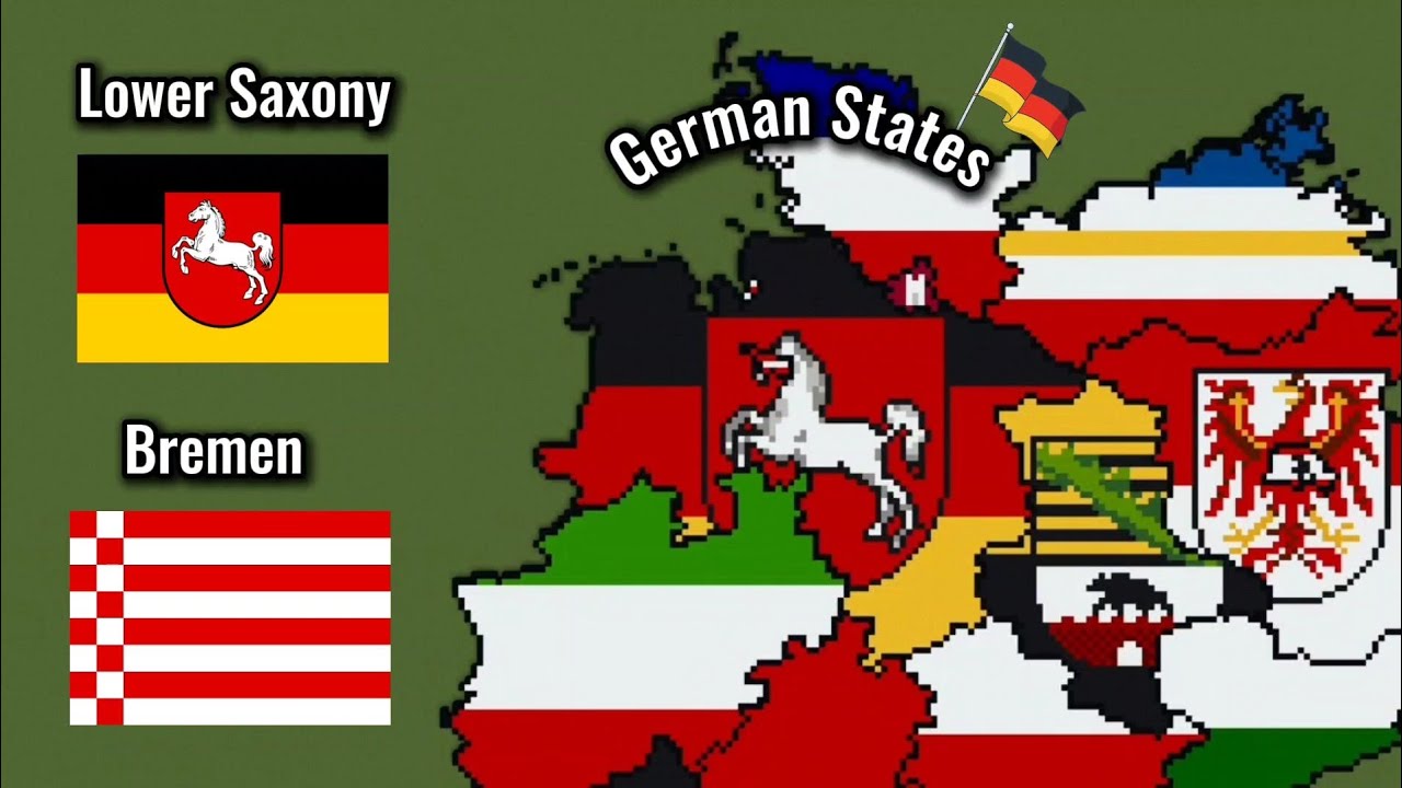 German States Flag Map Final: Part 9 Lower Saxony and Bremen - YouTube