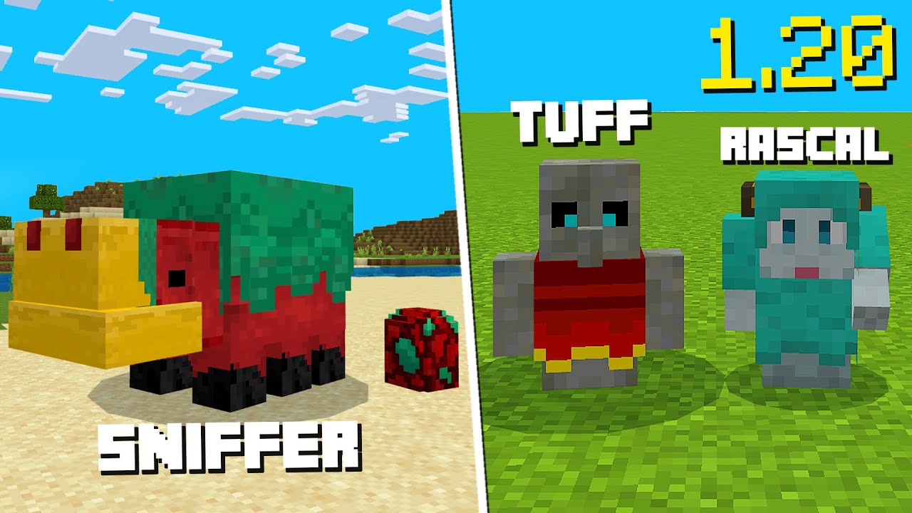 TESTEI os MOBS do MINECRAFT 1.20 - Rascal, Sniffer e Tuff Golem - YouTube