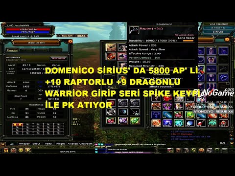 Domenico +10 Raptorlu +9 Dragonlu 5.8 k Ap' li Warriror Girip Pk Atıyor - Seri Spike - Knight Online