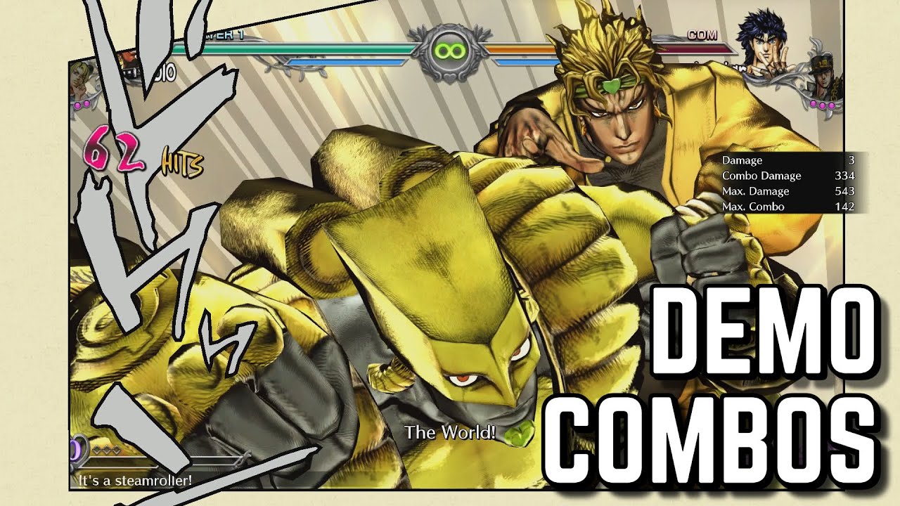 DIO Demo Combos - JoJo's Bizarre Adventure All Star Battle R - YouTube