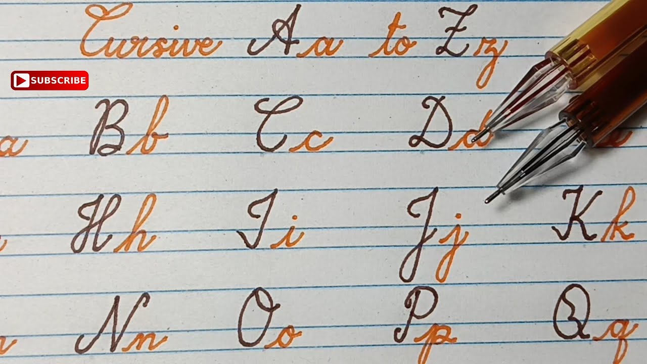 Cursive Writing A to Z | Capital & Small Letters Alphabets Practice ...