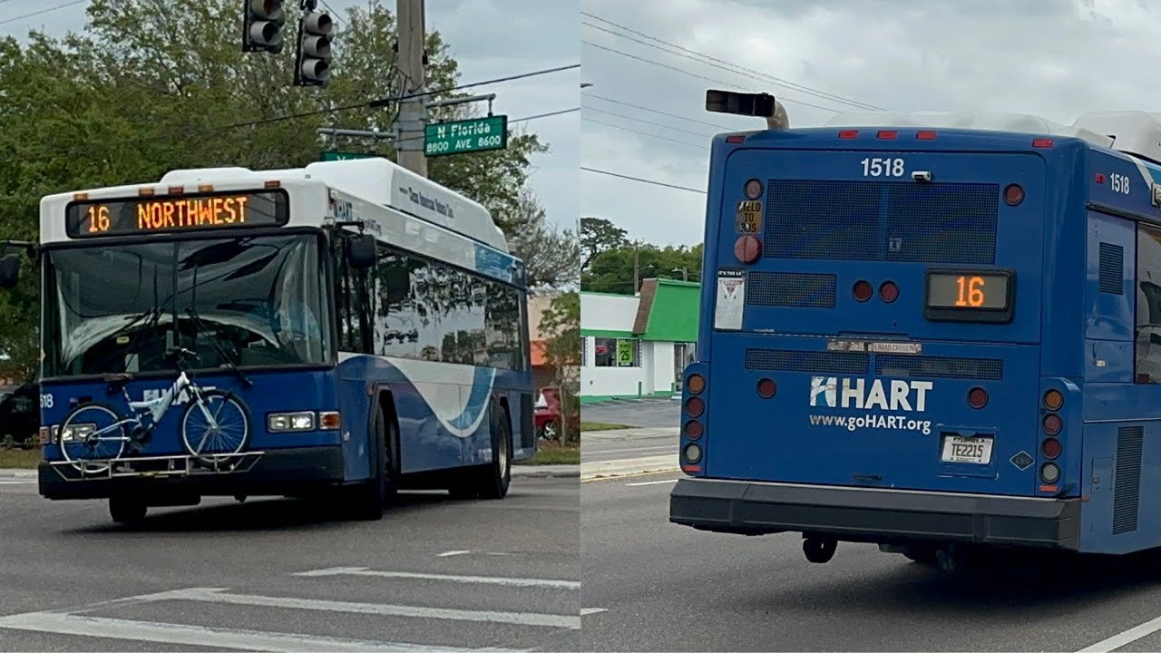 Hart bus #1518 on Route 16 leaving Yukon Transfer Center - YouTube