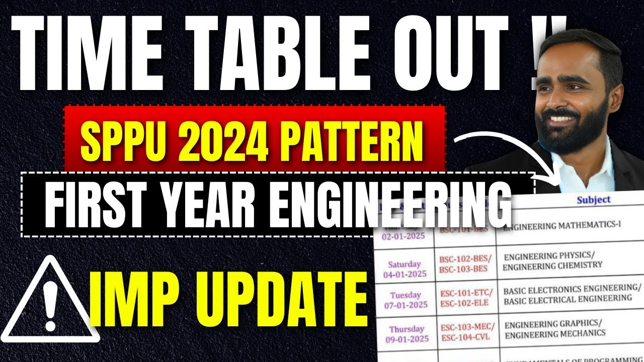 SPPU FIRST YEAR ENGINEERING 2024 PATTERN TIME TABLE OUT PRADEEP GIRI sppu-first-year-engineering-2024-pattern-time-table-out-pradeep-giri