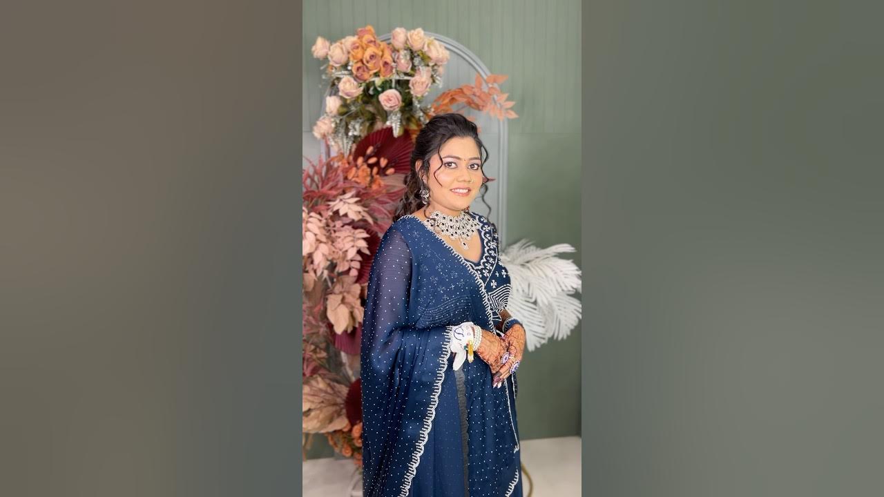 Beautiful sangeet bride look 🧿💙 @Akash_Beauty_Salon_Junagadh - YouTube