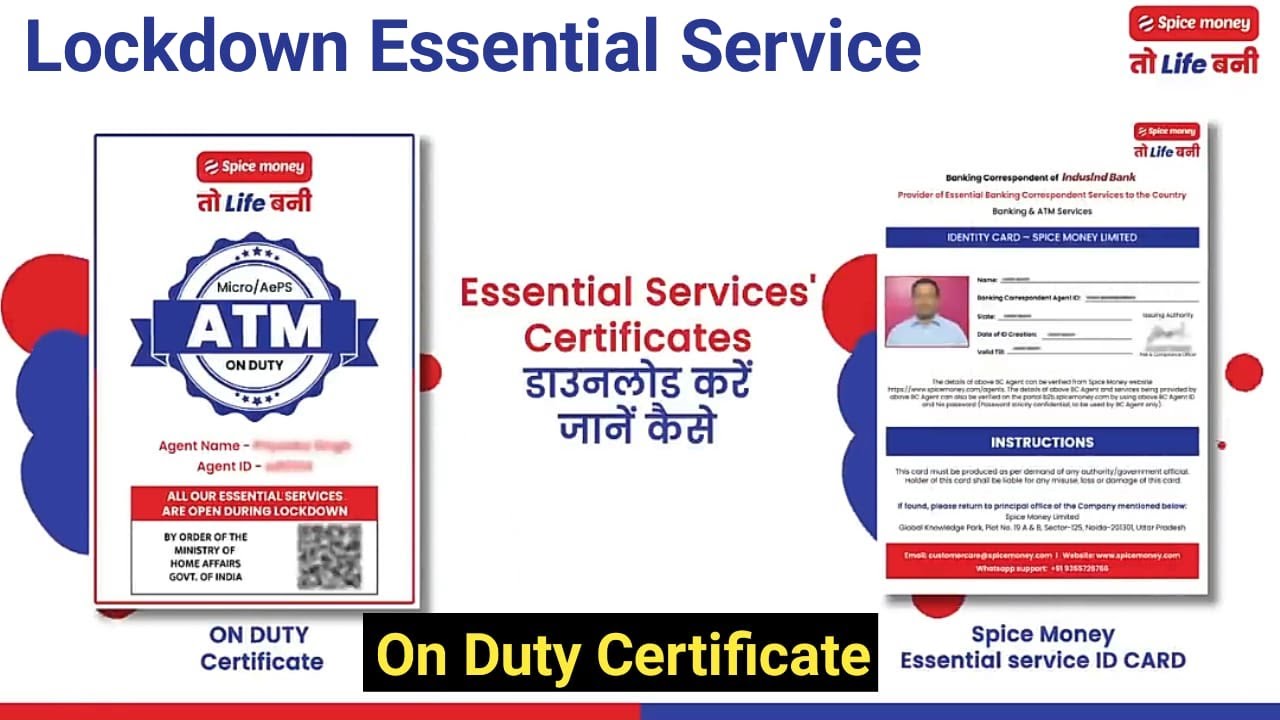 Lockdown Me Essential Service Certificate Download karen | Spice Money ...