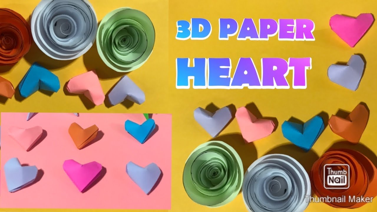 3D HEART TUTORIAL / DIY HEART / PAPER HEART TUTORIAL / easy craft - YouTube