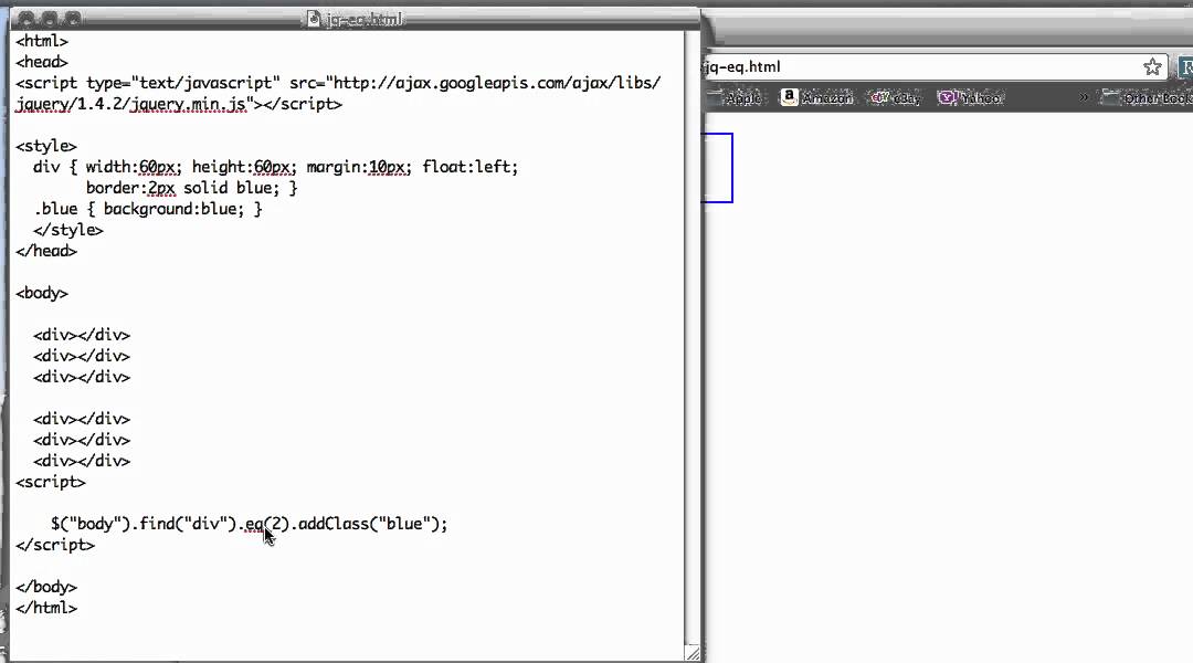 JS 4U 117: The JQuery eq() Function - YouTube