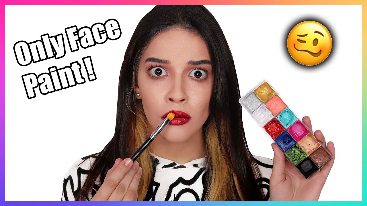 FULL FACE OF MAKEUP USING ONLY FACE PAINT! - YouTube
