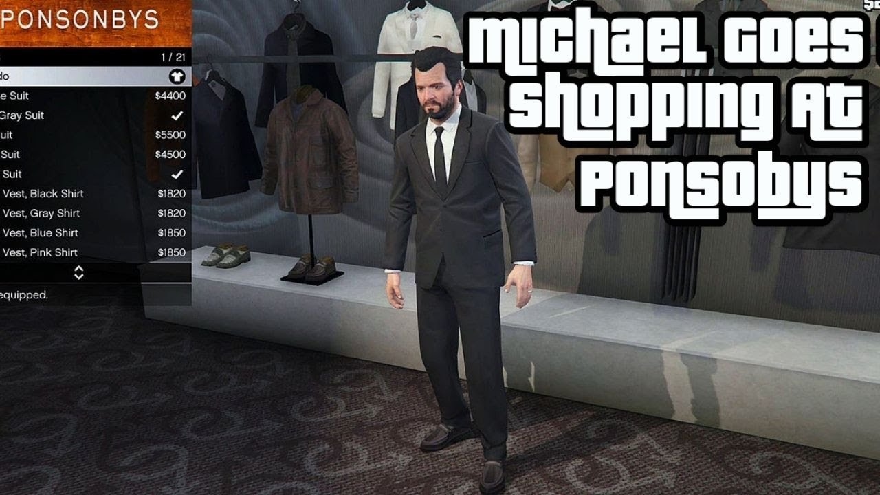 GTA 5 Michael Goes Shopping At Ponsobys - YouTube