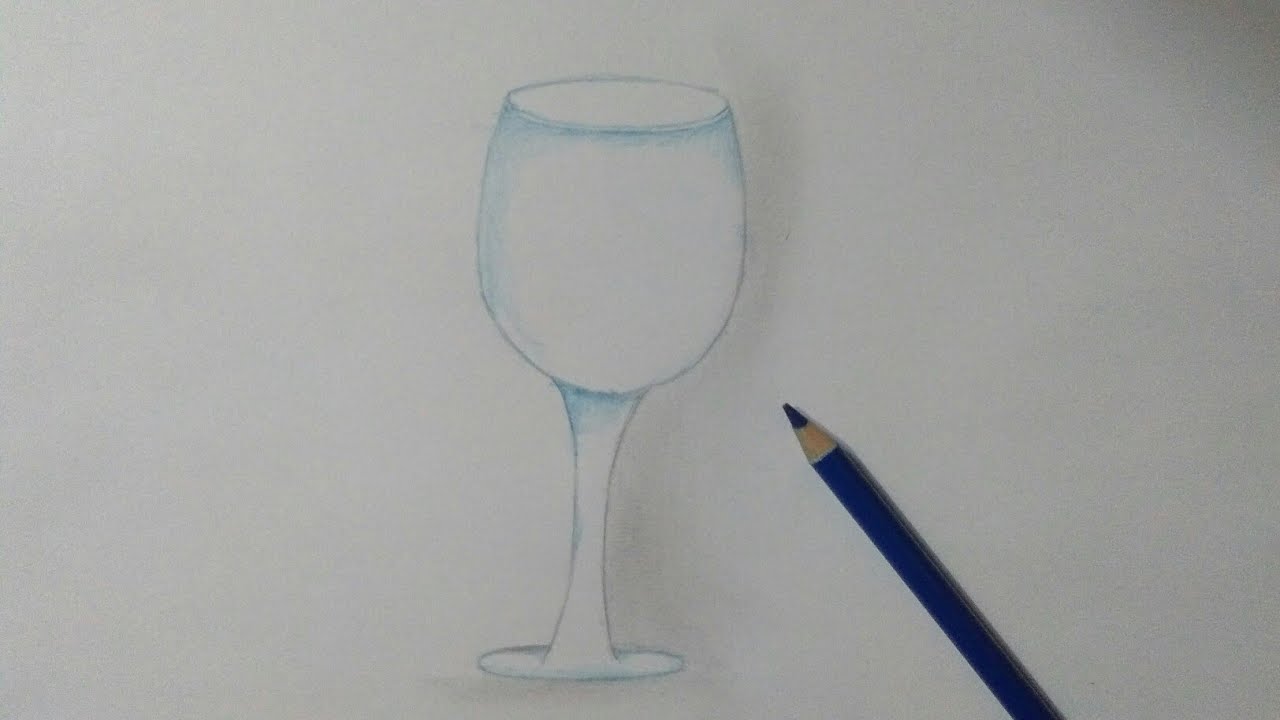 Drawing of glass using color pencils - YouTube
