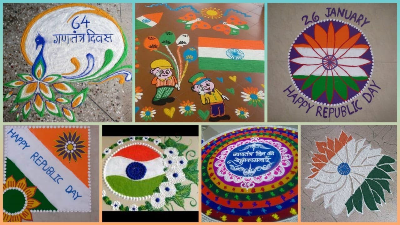 Republic day Rangoli designs || Tricolour Rangoli ideas || - YouTube