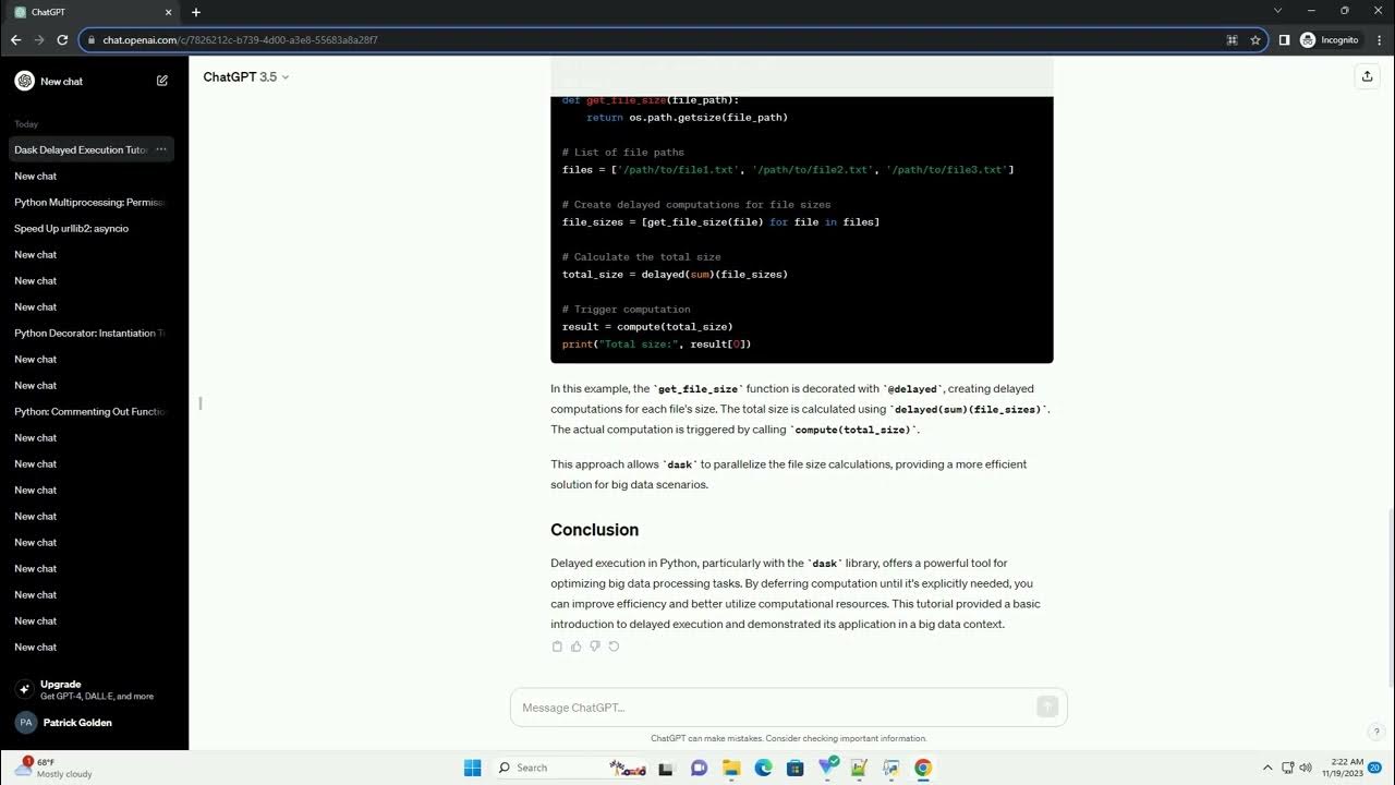 Delayed execution in python for big data - YouTube