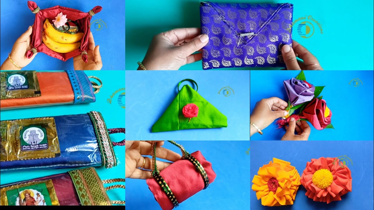 7 Different Varieties of Blouse Piece Folding Ideas | DIY Navaratri ...