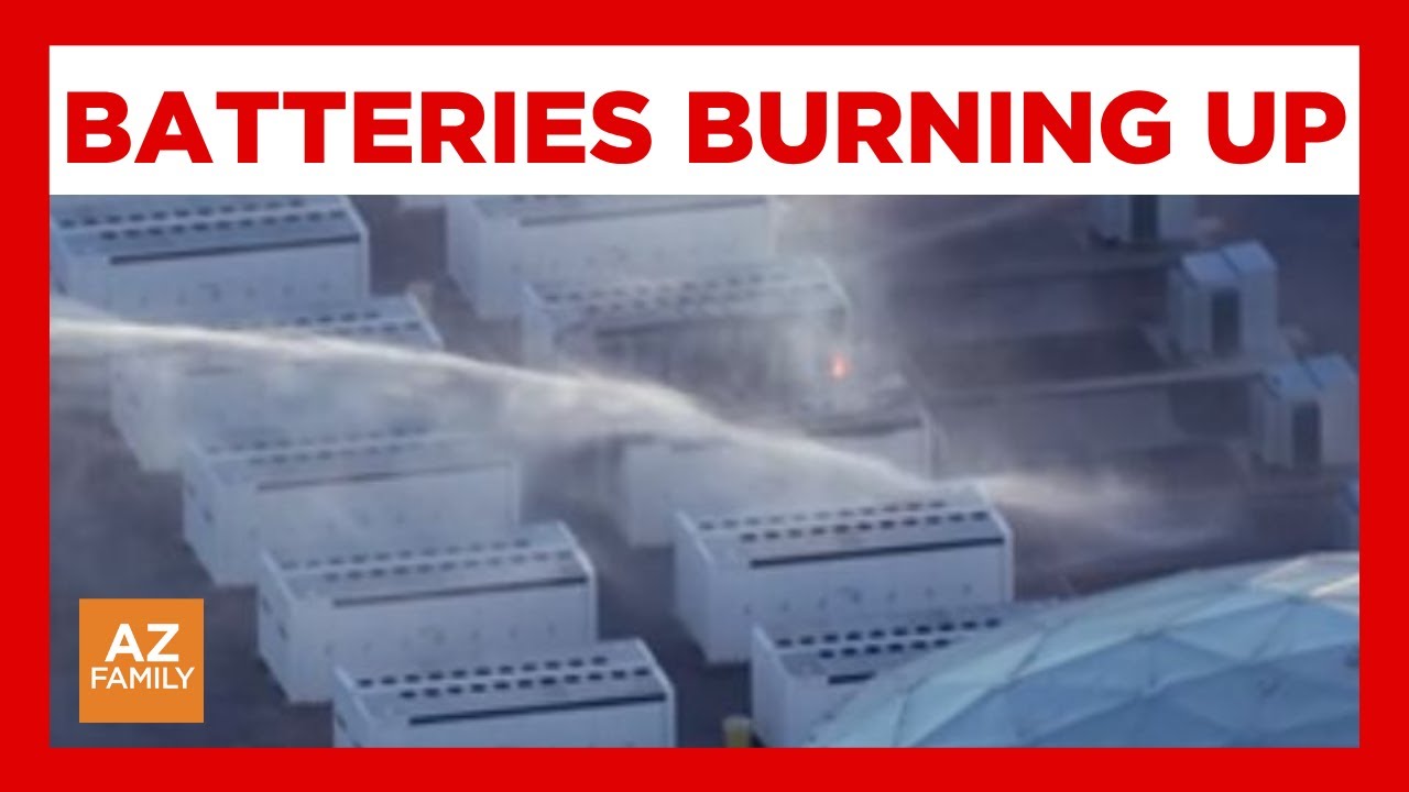 Firefighters on scene of fire at Glendale battery substation - YouTube