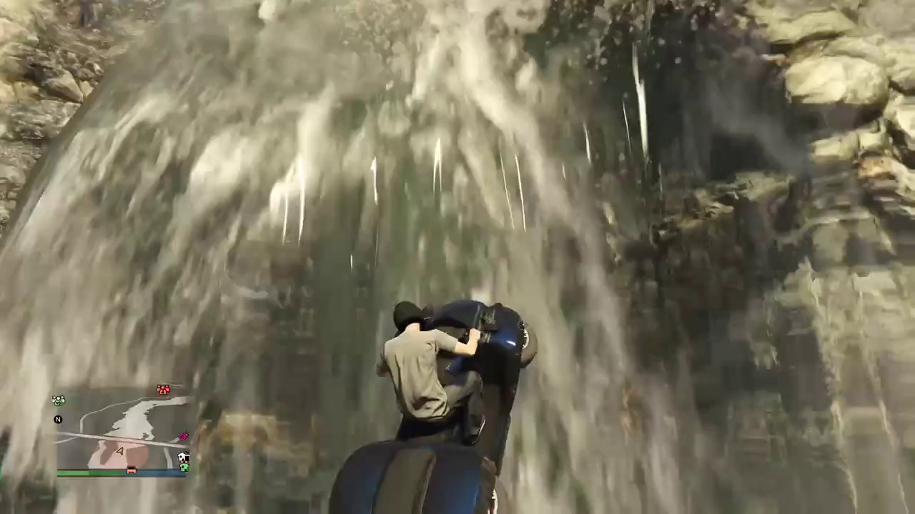DRIVING UP THE WATERFALL IN GTA V - YouTube