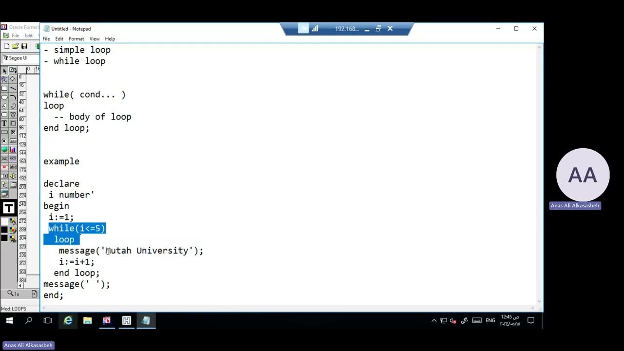 B5 While Loop In Plsql Youtube