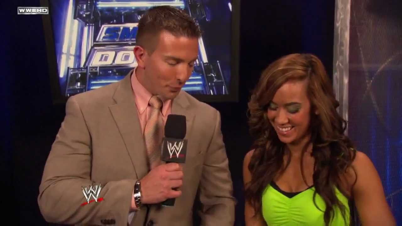 AJ Lee Backstage Smackdown 06 10 11 - YouTube