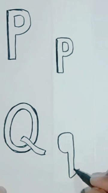 How to draw alphabet letter P and Q for colour #drawingideas rang ...