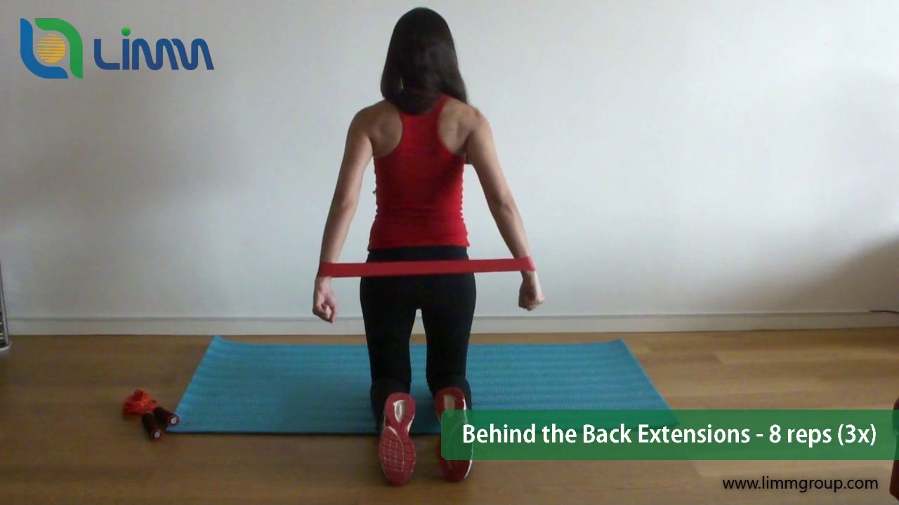 Resistance Loop Bands Workouts: Behind the Back Extensions - YouTube