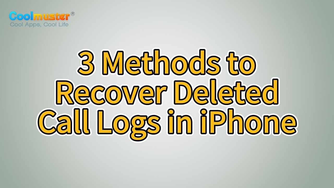 How to Recover Deleted Call Logs in iPhone? [3 Ways] - YouTube