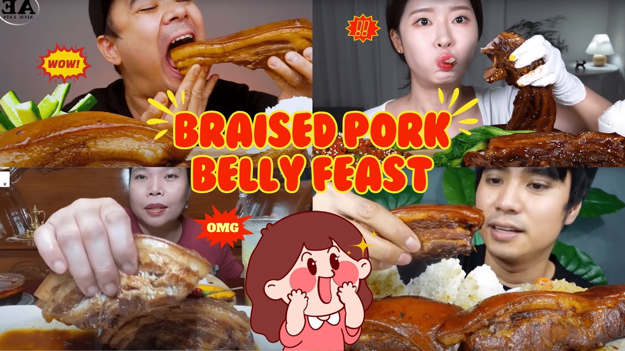 AMSR BRAISED PORK BELLY | Real sound| MOUTHWATERING & MELTING | MUKBANG ...
