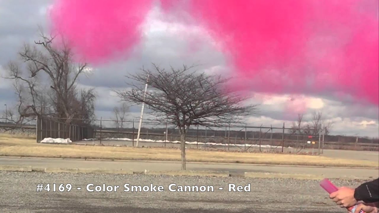 4169 Color Smoke Cannon Red - YouTube