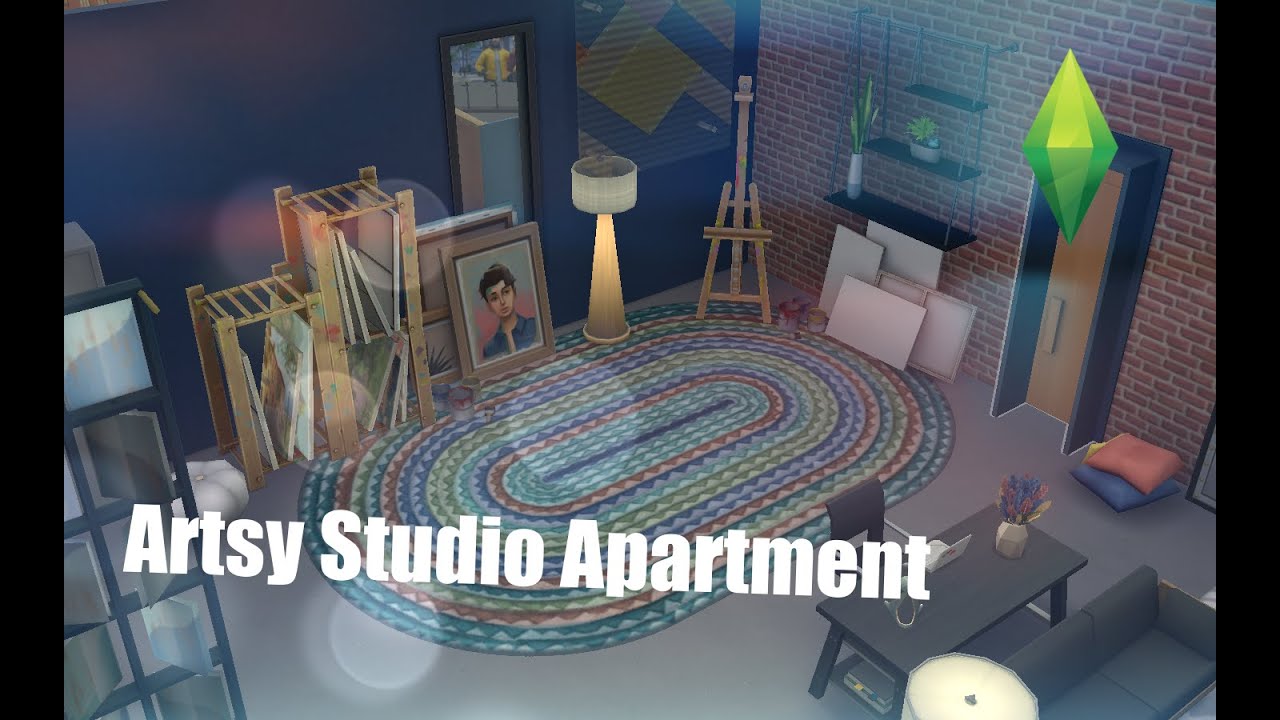 Artsy Studio Apartment - Sims 4 Speed Build (no cc) - YouTube