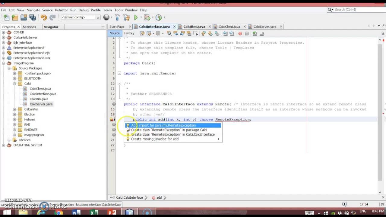 RMI Calculator using Java in Netbeans - YouTube
