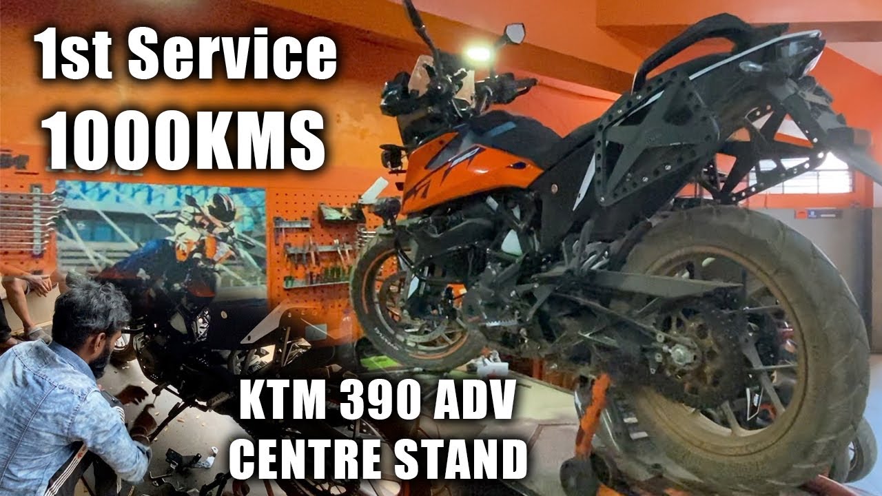 KTM 390 ADVENTURE ಕನ್ನಡ 1st Service 1000KMS | Centre Stand 390 ...