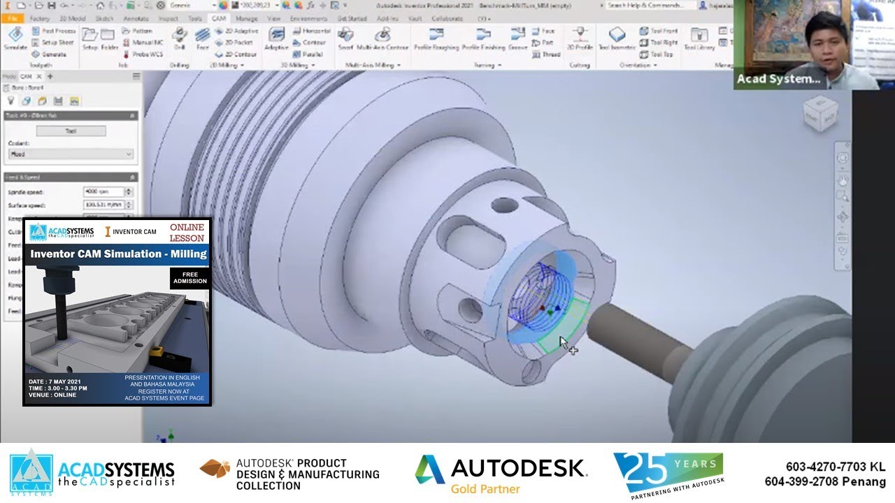 Inventor CAM Simulation - Millturn - YouTube
