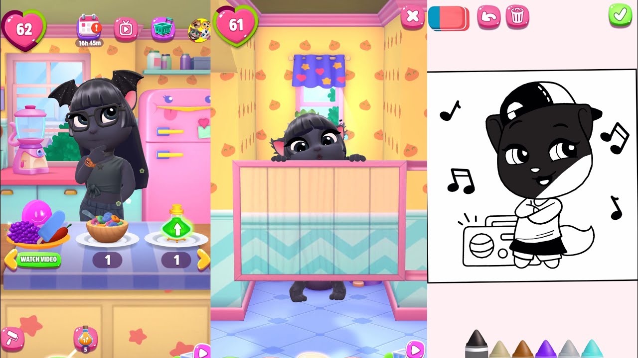 Mytalkingangela2 | My talking angela black coloring | My talking angela ...