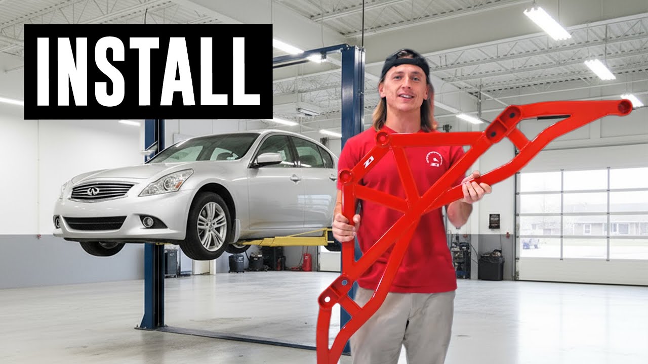 How To: Z1 G37X Front Subframe Brace Install - YouTube