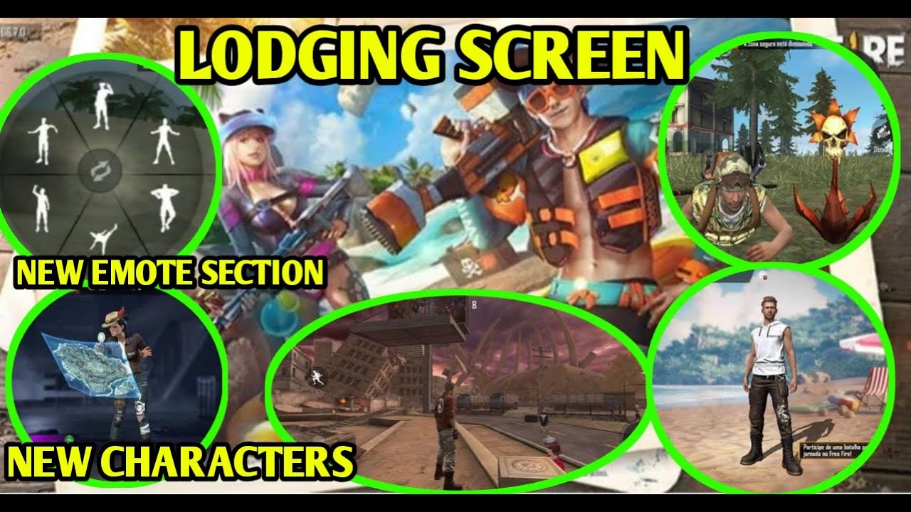 FREE FIRE NEW LODGING SCREEN- NEW EMOTE SECTION - NEW LOBBY /ALL NEW ...
