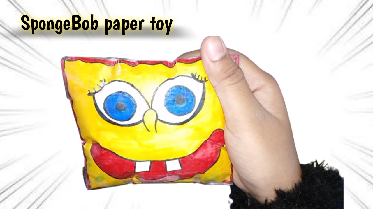 How to make SpongeBob paper squishy ️asmr 💖satisfying paper toy 🎀 ...
