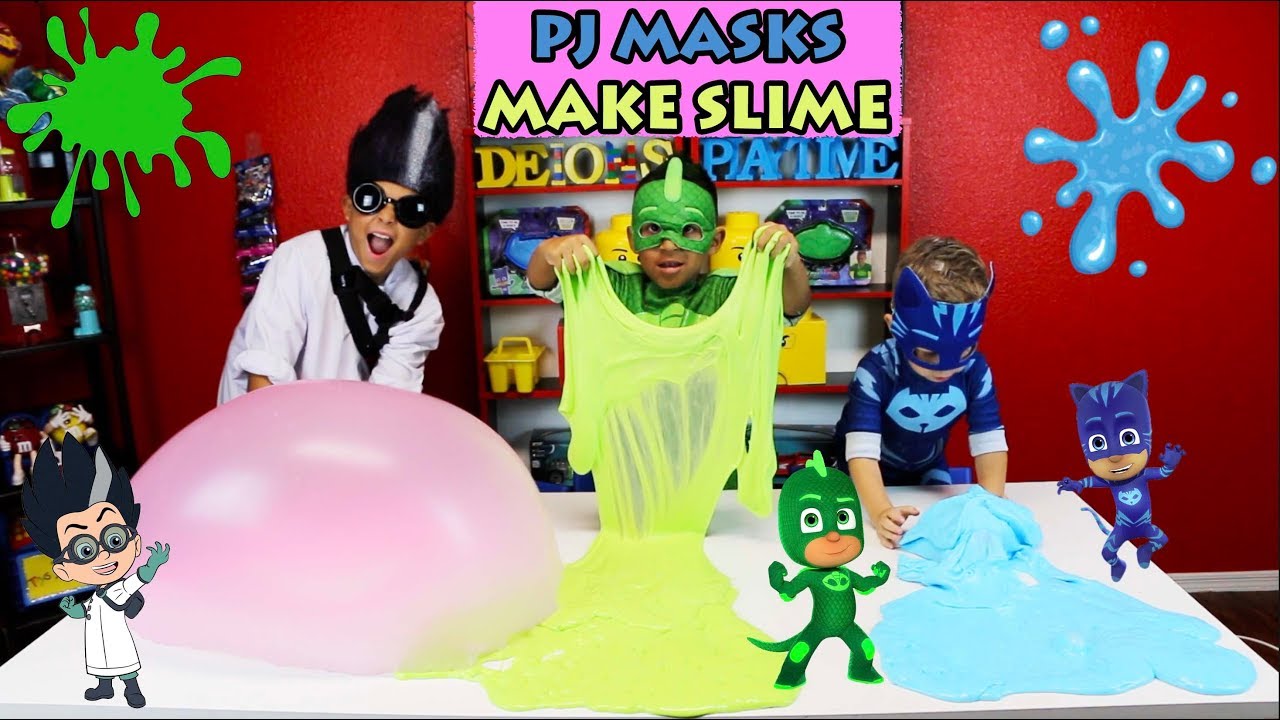 Pretend Play PJ MASKS MAKE SLIME | COLORFUL SLIME | DEION'S PLAYTIME ...