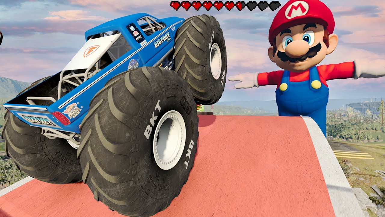 Monster Truck Madness #27 | Monster Trucks vs Mario - YouTube