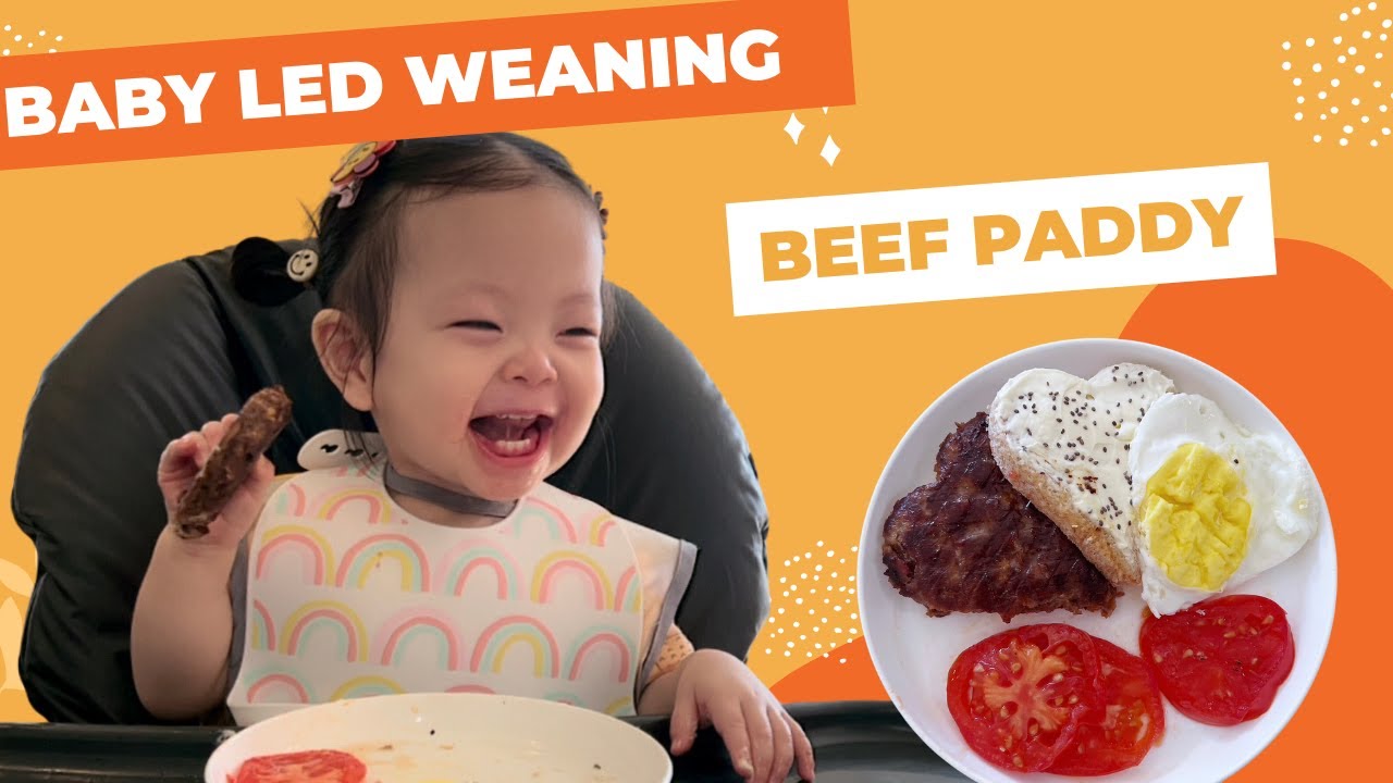 Baby led weaning|BLW feeding|Baby eating food|Mukbang|Beef paddy ...