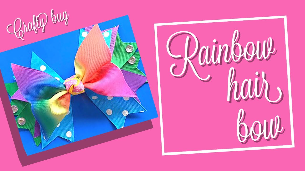 RAINBOW SCRAPPY HAIR BOW; scrap ribbon hair bow; how to make ribbon ...