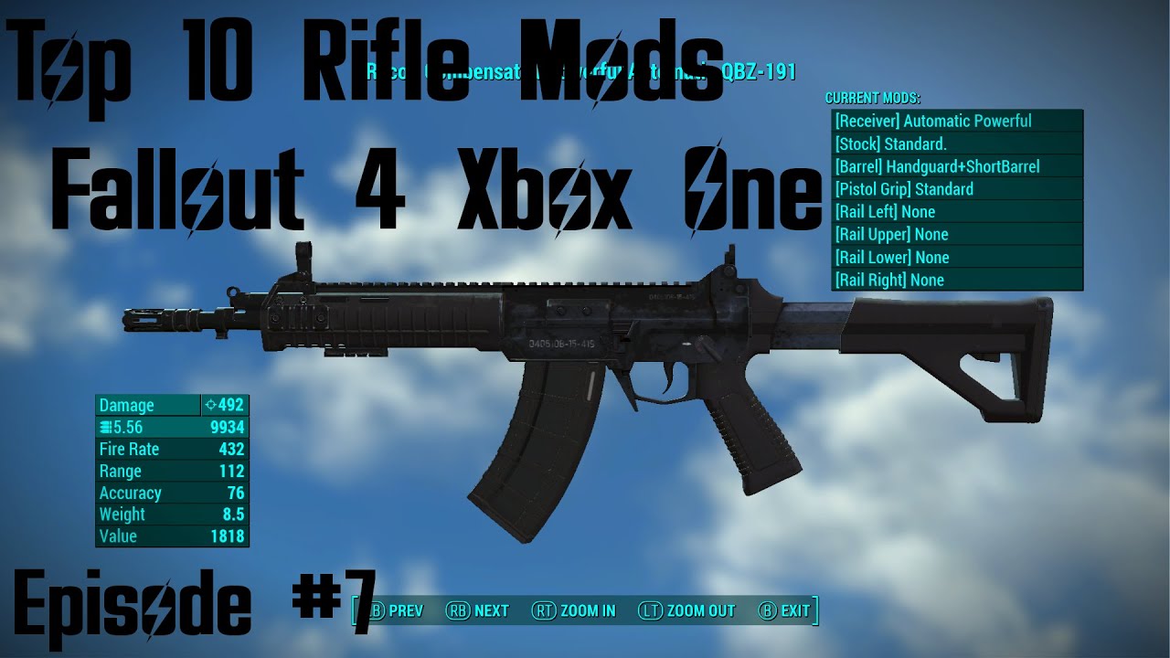 Top 10 Rifle Mods Fallout 4 Xbox One (XB1) Episode 7 #Fallout4 # ...