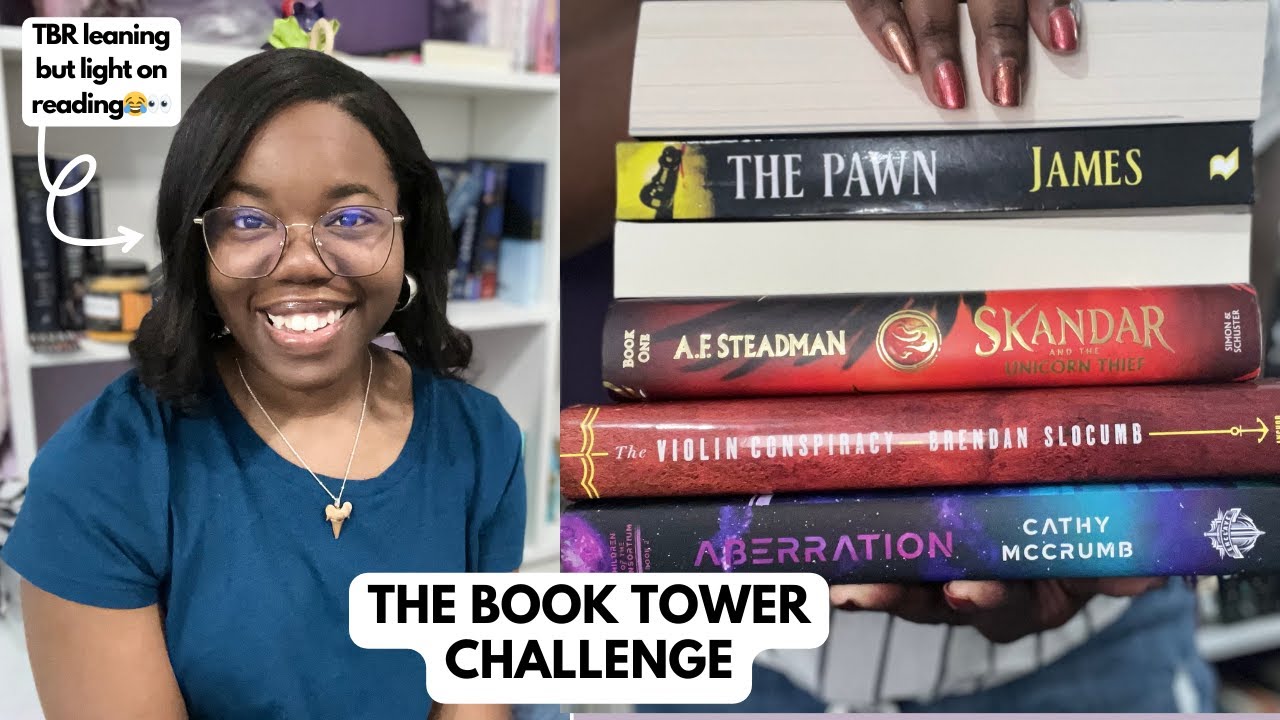 THE BOOK TOWER CHALLENGE | Books from my TBR| a shaky tower and TBR📚 😂👀 ...