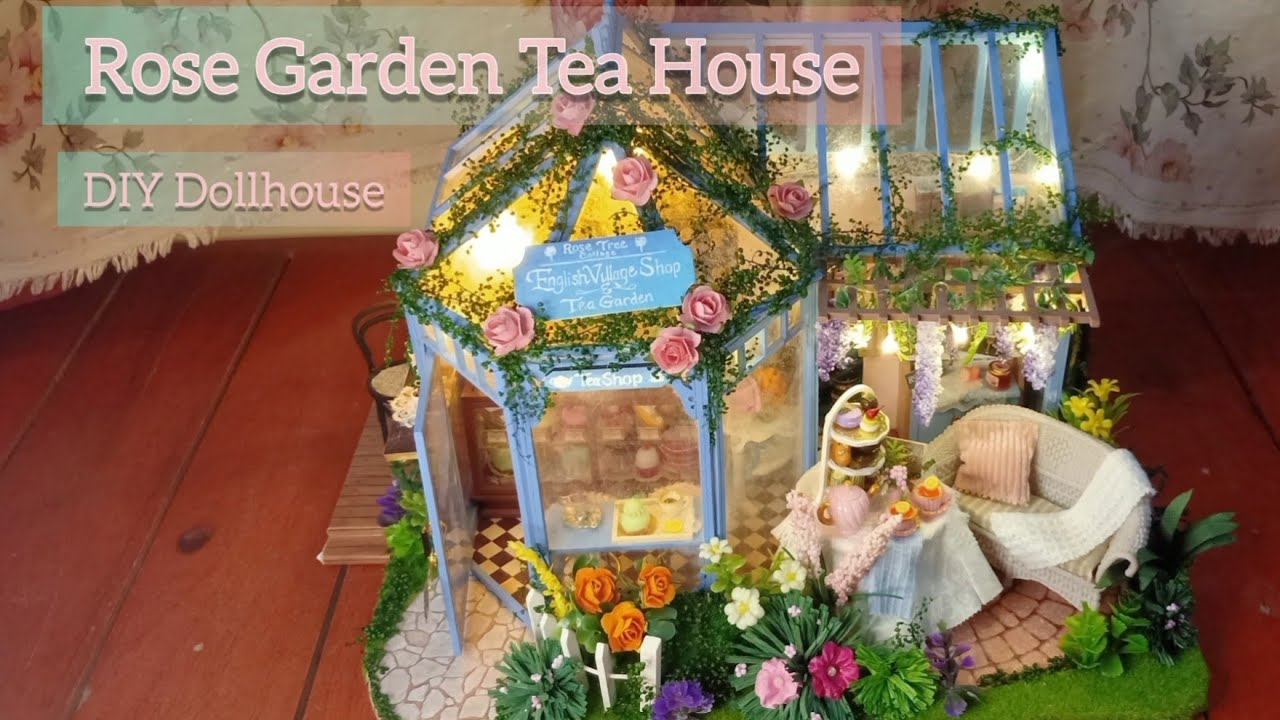 DIY Dollhouse Kit - Rose Garden Tea House - YouTube